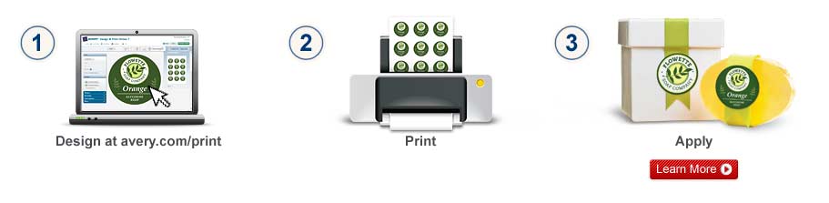 1. Design at avery.com/print. 2. Print. 3. Apply. Learn more.