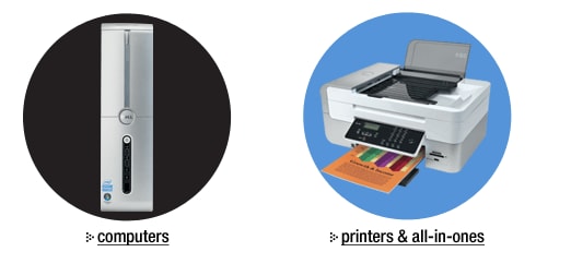 computers, printers and allinones.